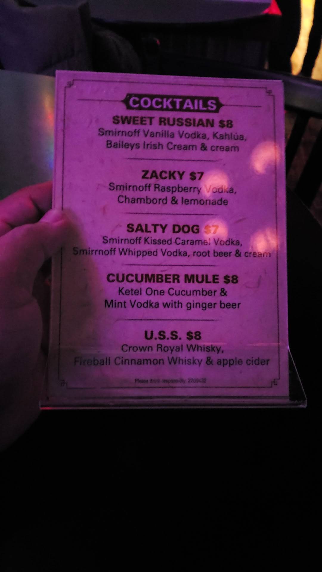 Menu at Union Street Station pub & bar, Traverse City