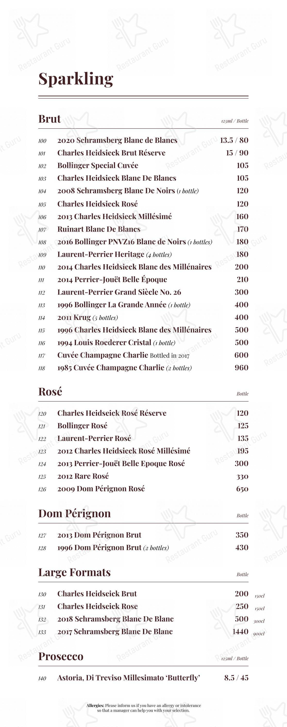 Menu at Upstairs at the Grill steakhouse, Chester
