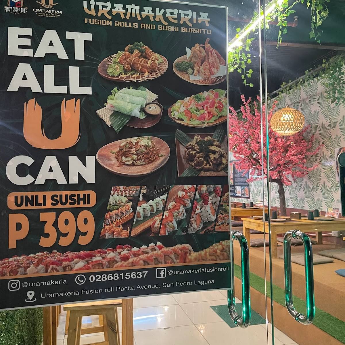 Menu at Uramakeria Fusion Rolls and Sushi Burrito restaurant, San Pedro