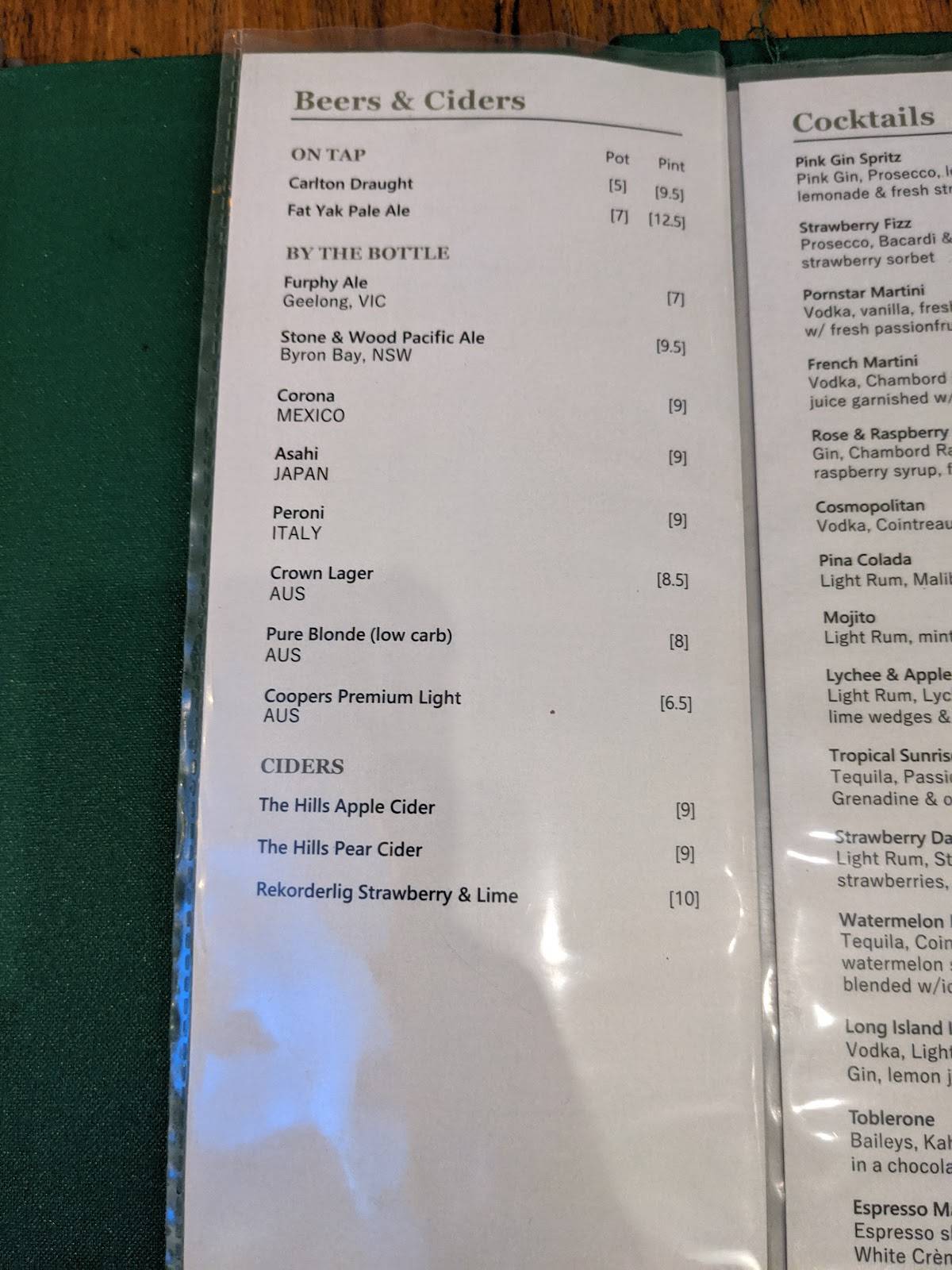 Menu at Urban Grooves restaurant, Greensborough, 99 Grimshaw St