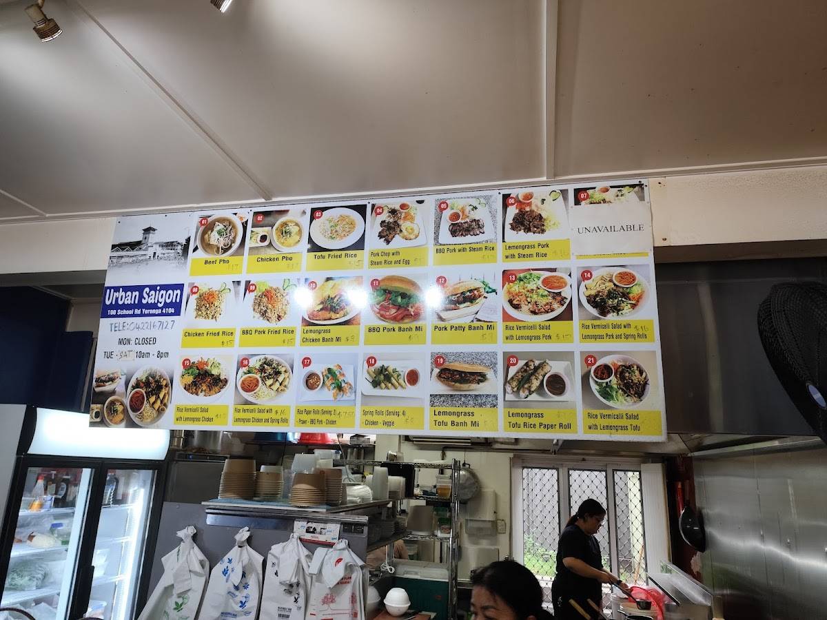 Menu at Urban Saigon restaurant, Salisbury