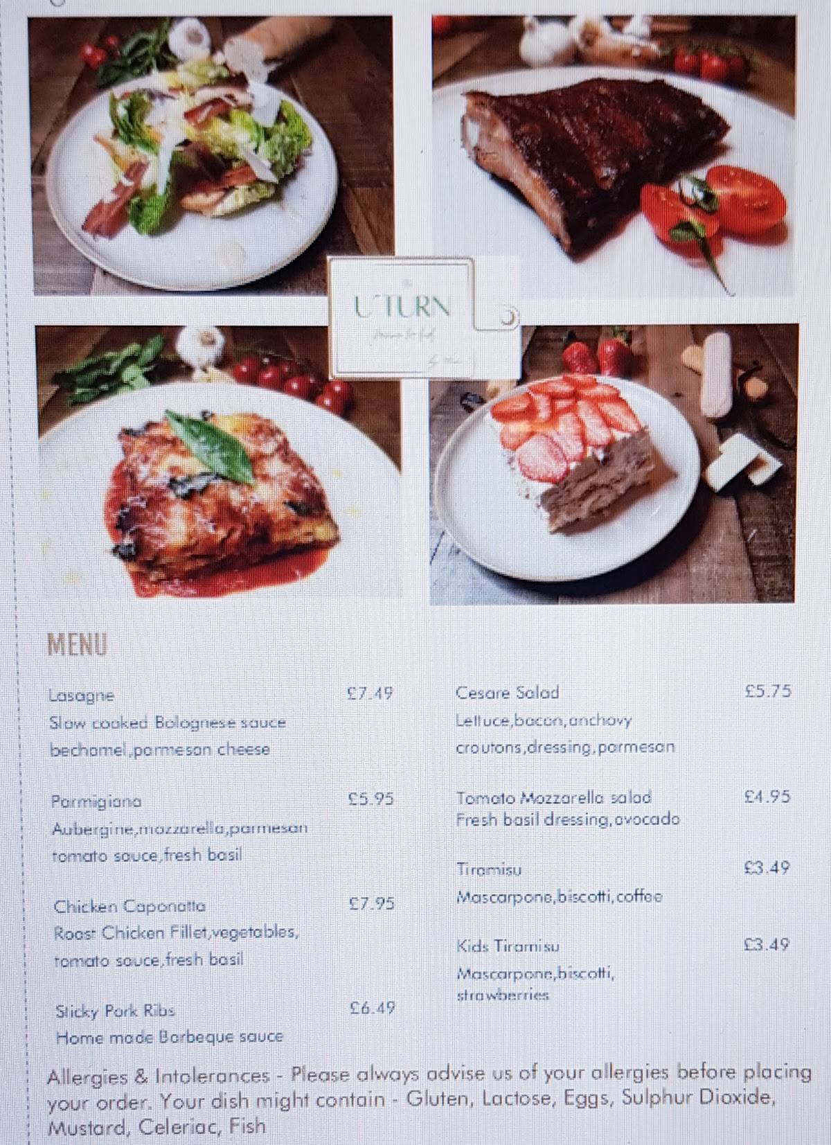Menu at Uturn by Mano restaurant, Bristol
