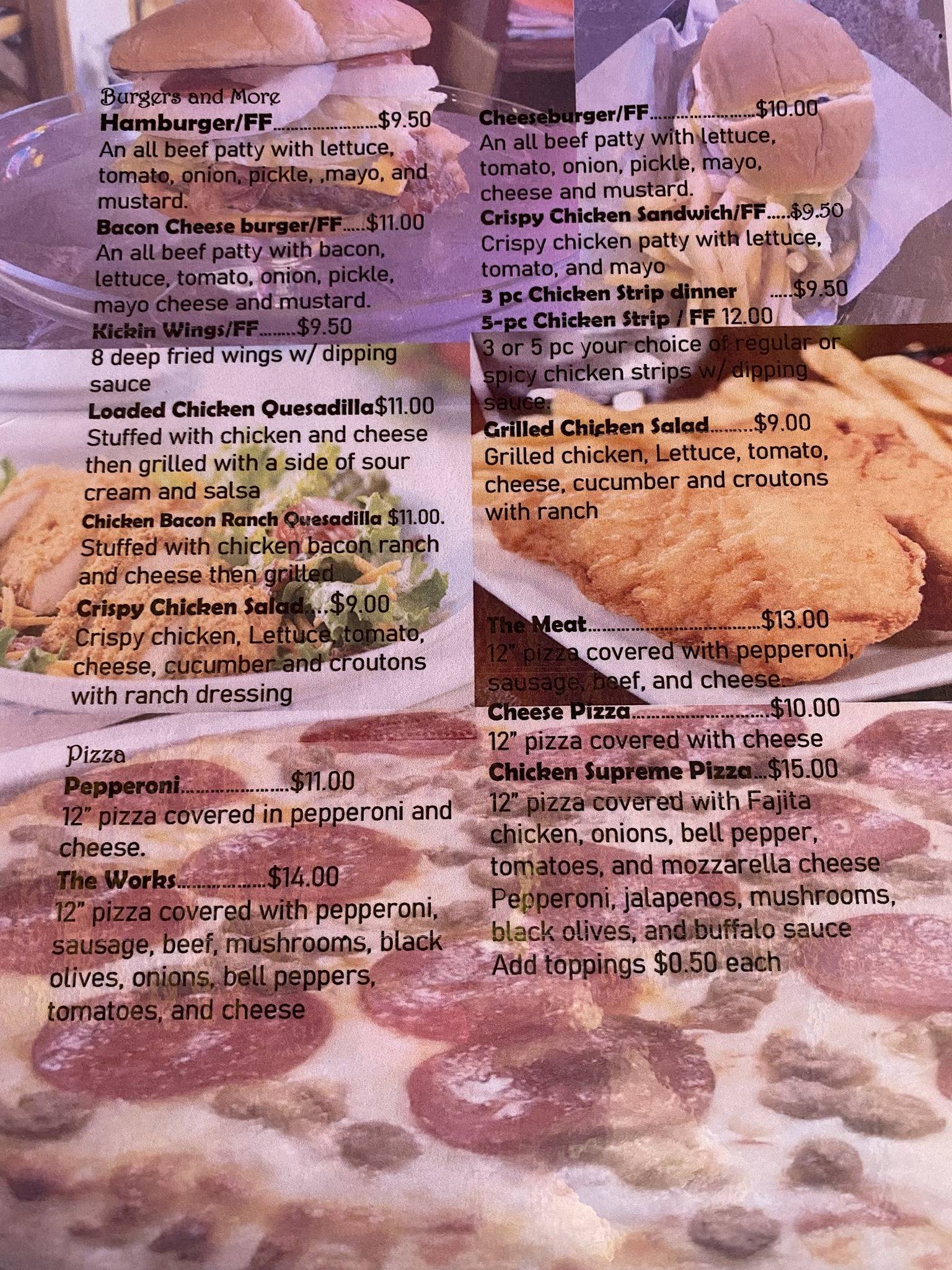 Menu at VIP Billiards Sports Bar, Hot Springs