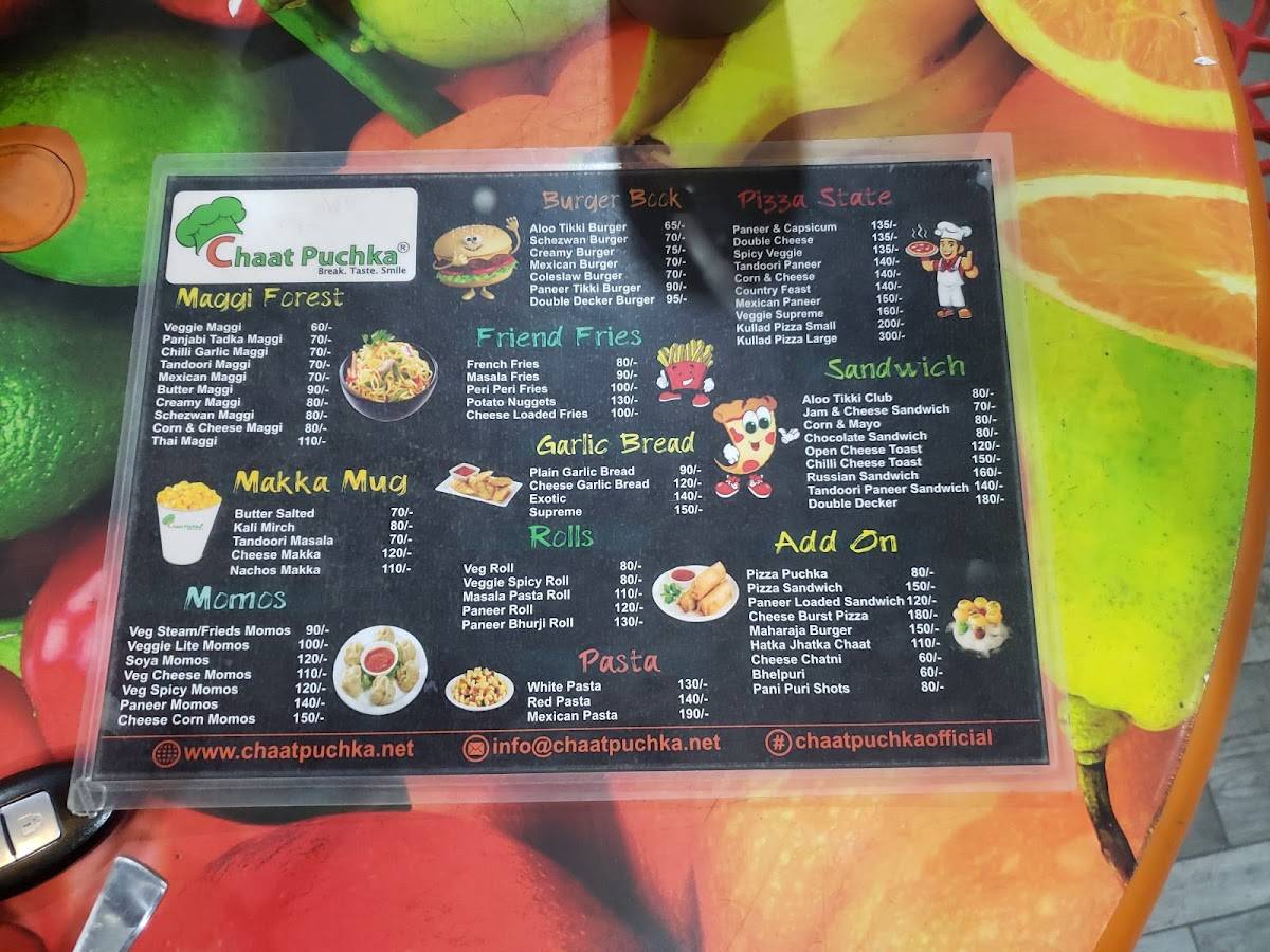 Menu at Vaishnavi food court - PUNJABI CHAAP CORNER - Chaat Puchka ...