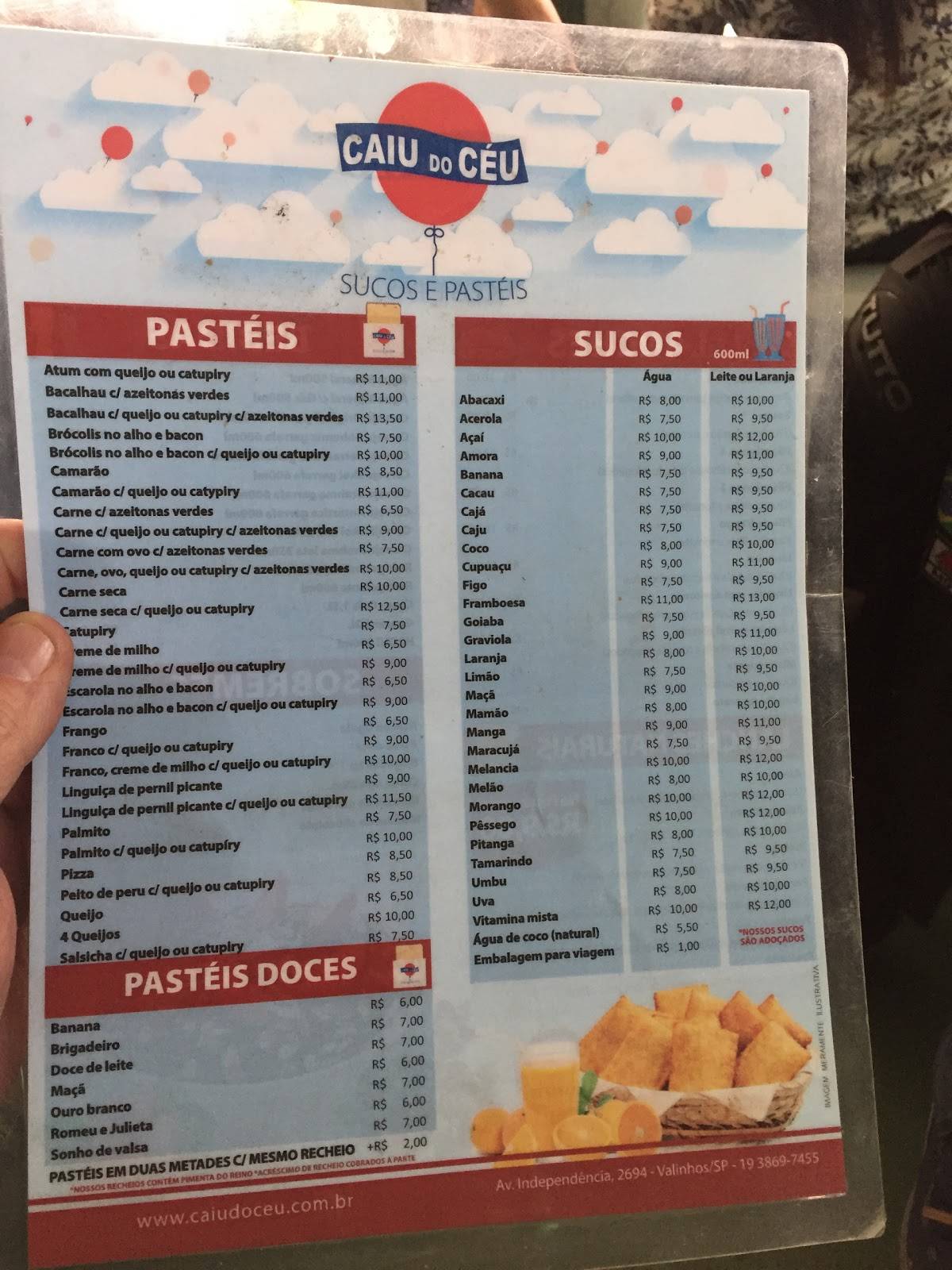 Menu em Caiu Do Céu pub & Bar, Valinhos