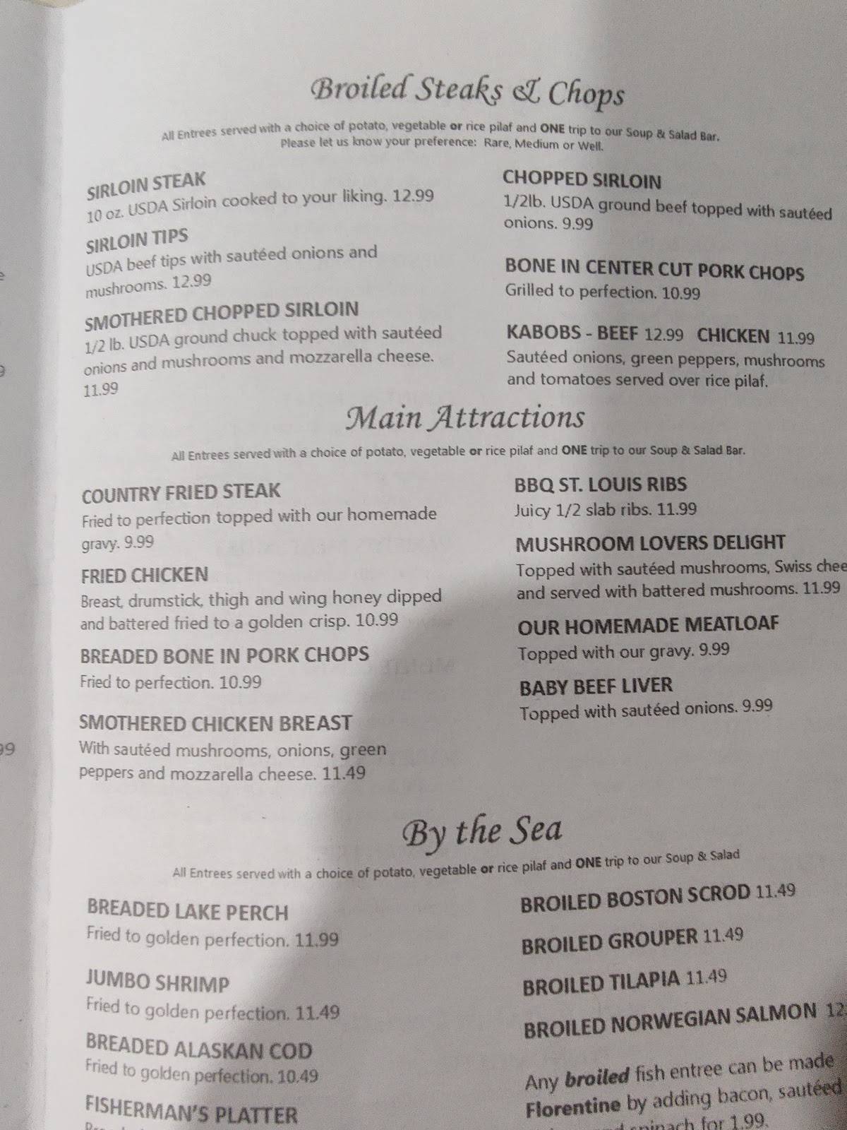 Menu at Variety's Restaurant, Massillon, Lincoln Way E