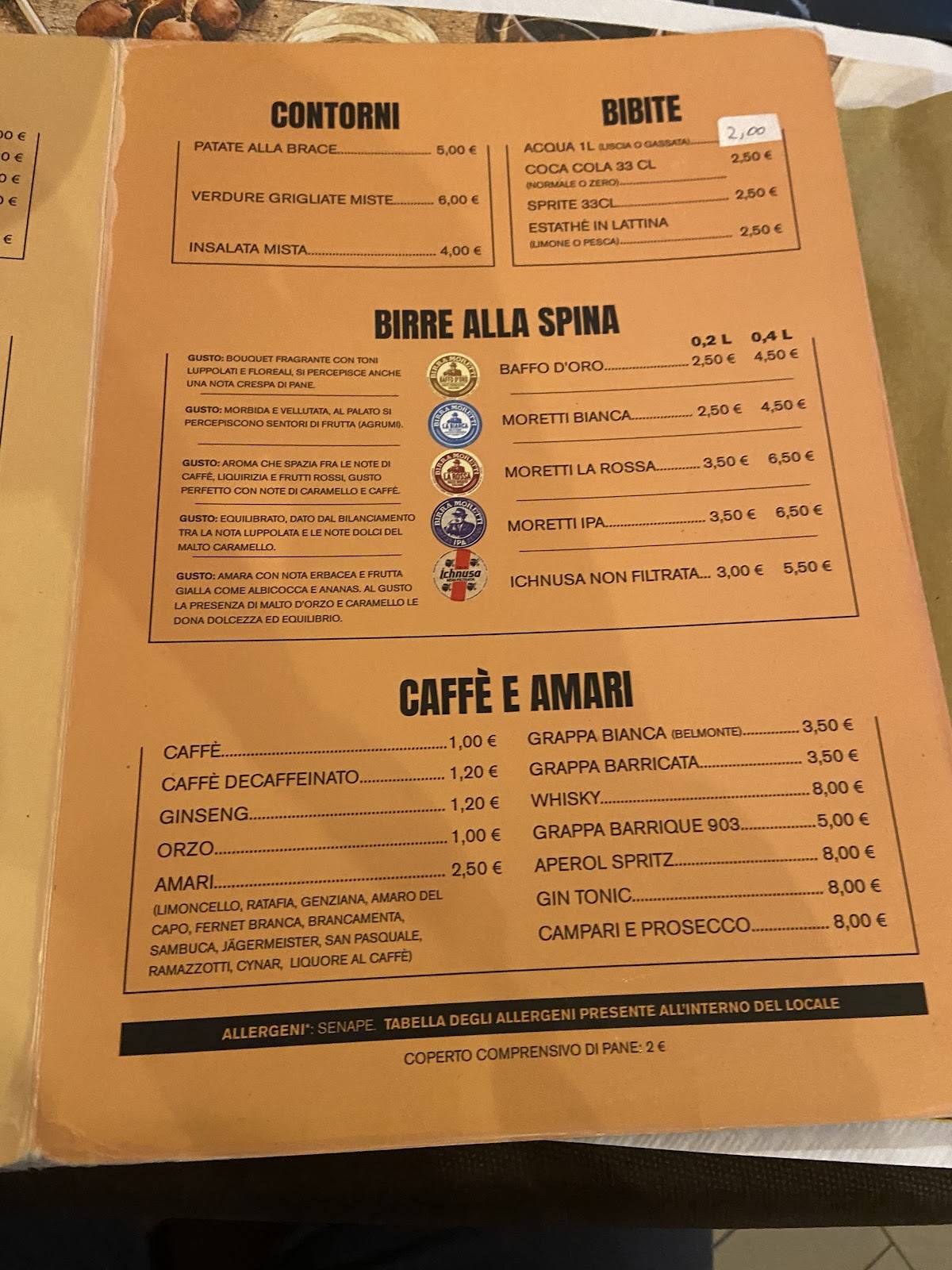 Menu da Il tagliere ristorante, Vasto