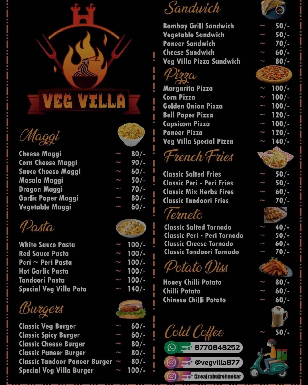 Menu at Veg Villa, Bhopal