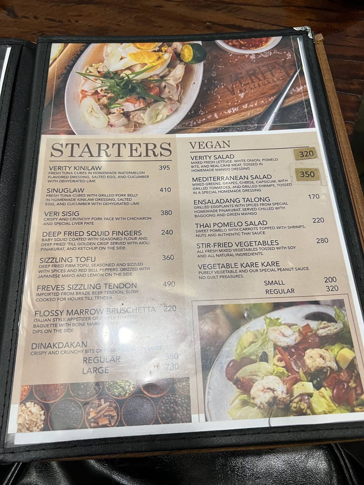 Menu at Verity Restaurant - SM City Butuan, Butuan City, SM