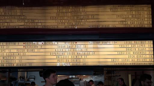 Menu at Verjus pub & bar, San Francisco