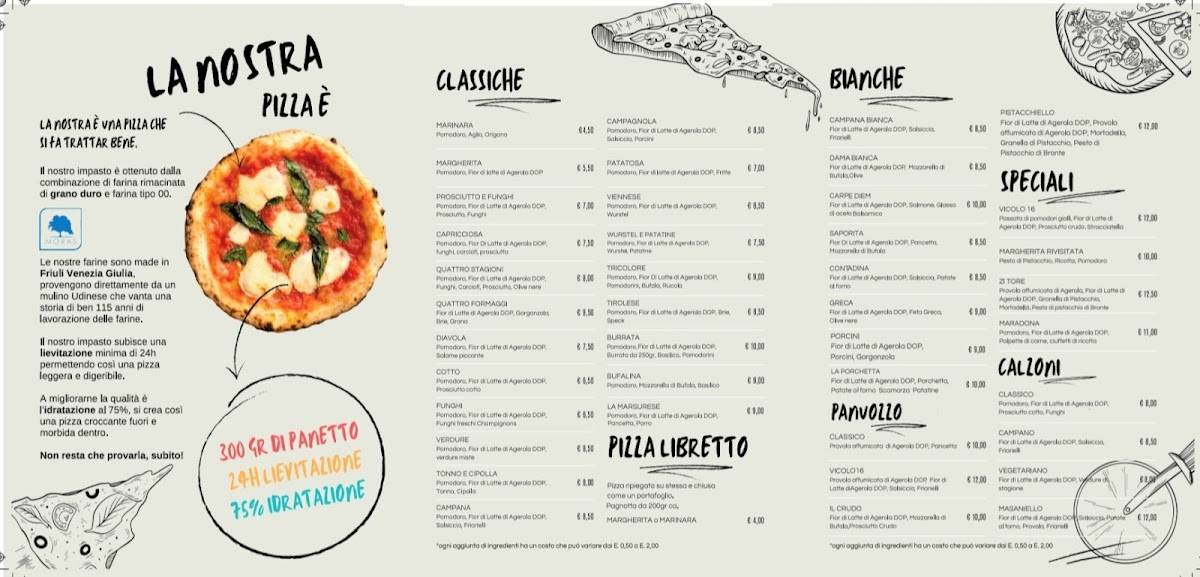 Menu da Vicolo 16 ristorante, Aviano