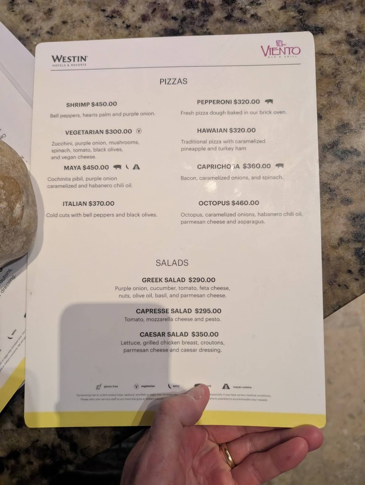 Menu at Viento Bar & Grill, Cancún