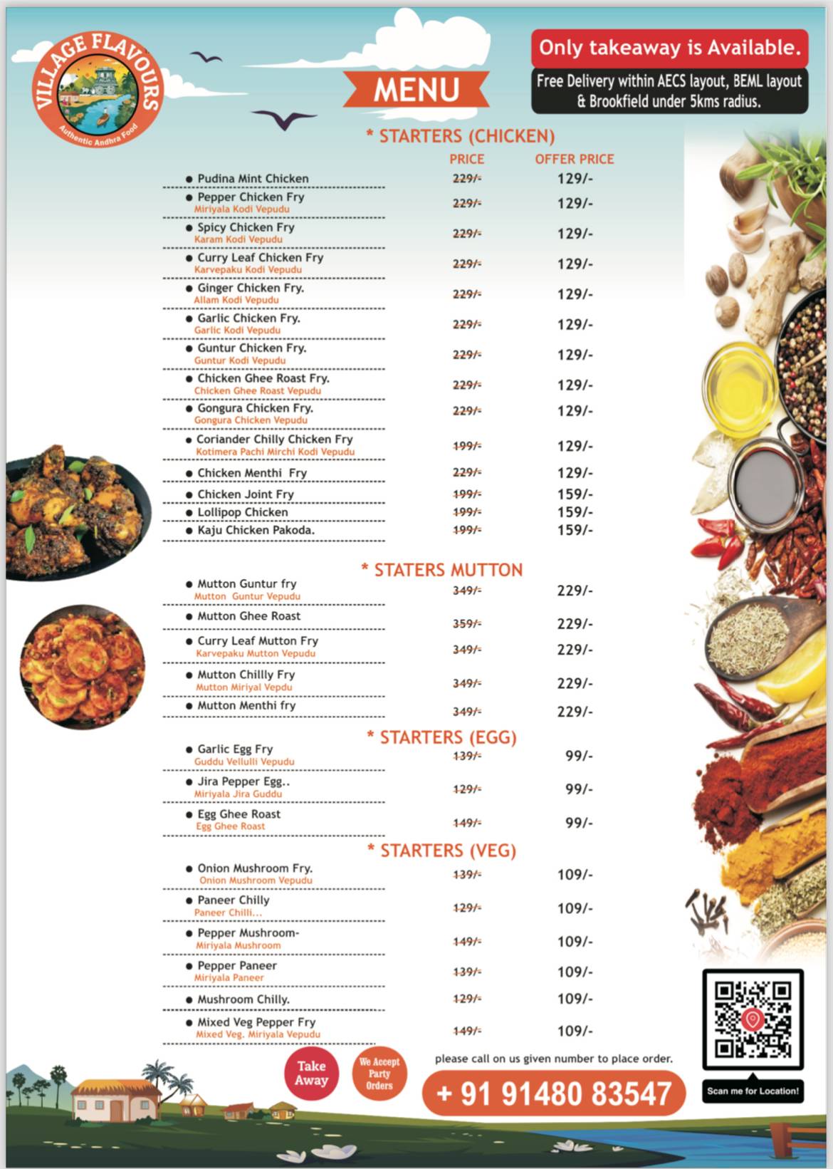 Menu at Village Flavours, A Unit Of Sri Venkateshwara Foods, Bengaluru