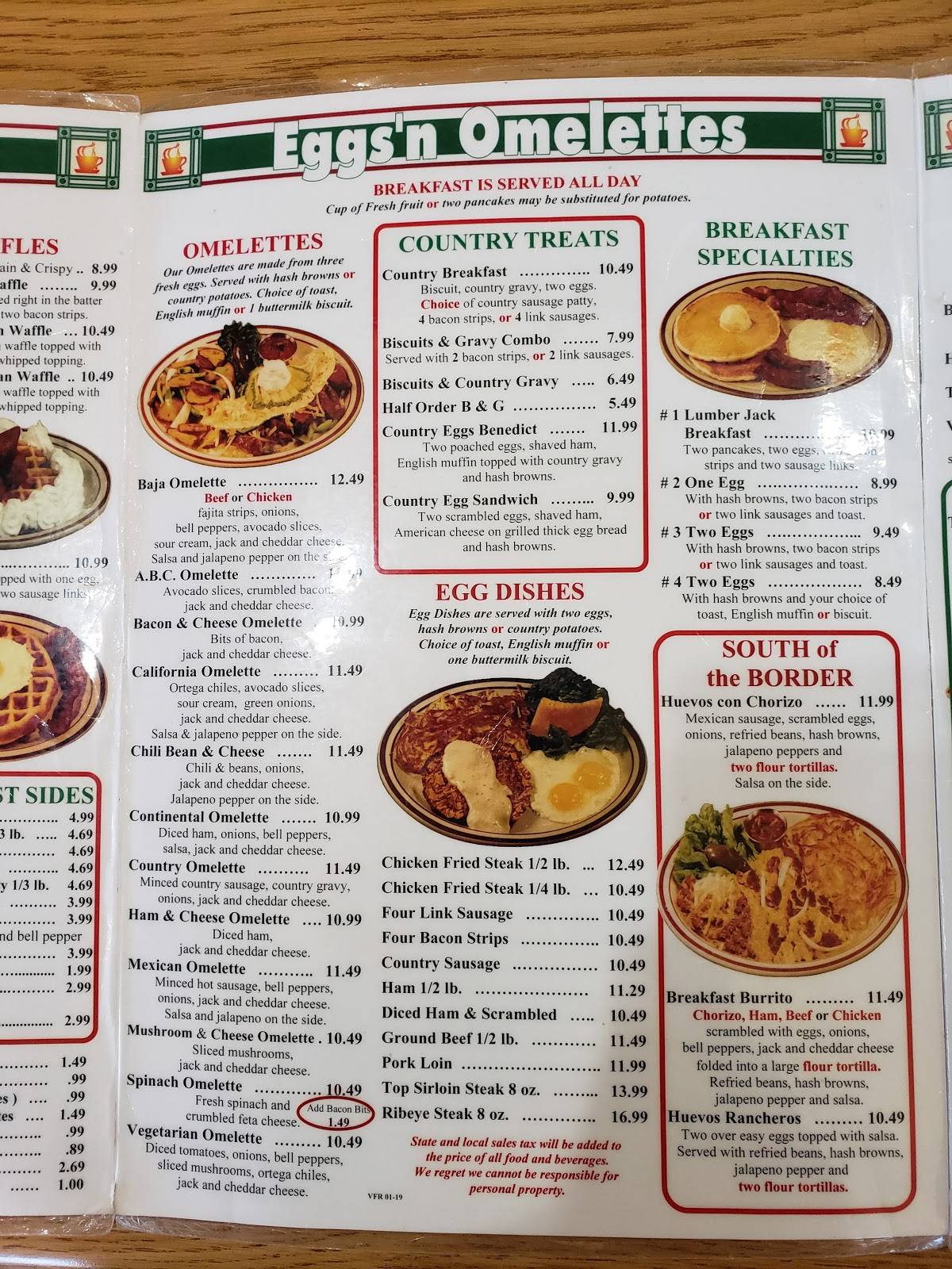 Menu at Vittles Family Restaurant, Anderson