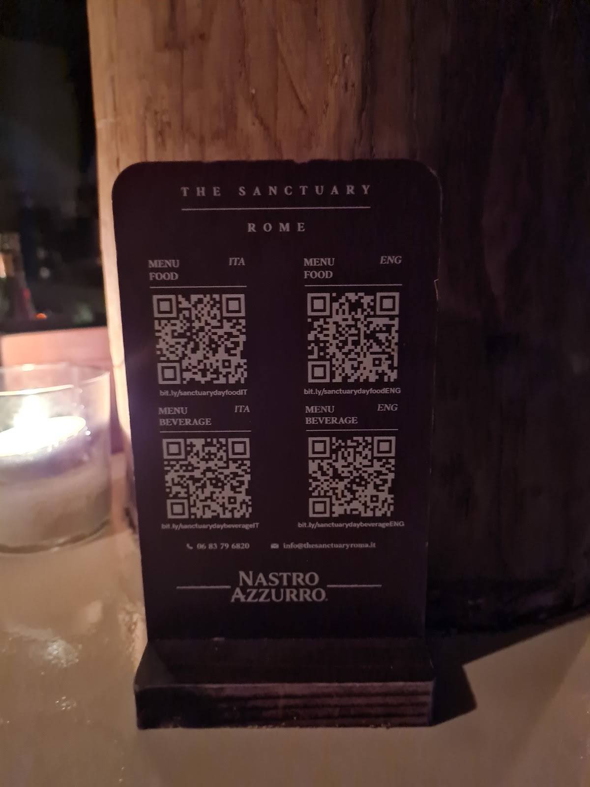 Menu da Voodoo Bar, Roma