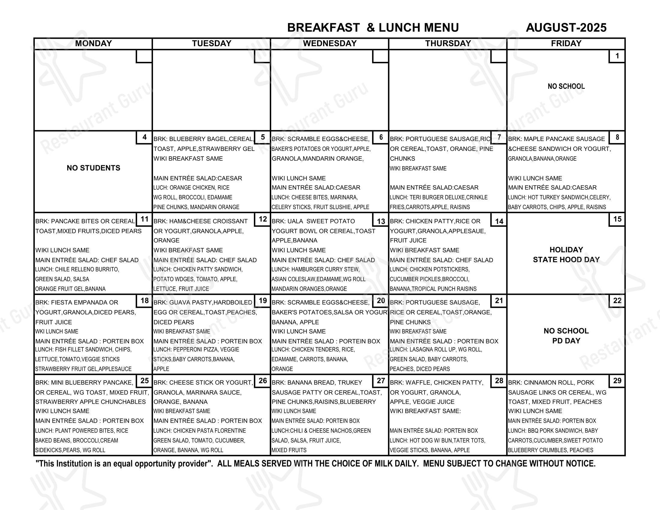 Menu at Waipahu Cafe, Waipahu, 94-300 Farrington Hwy