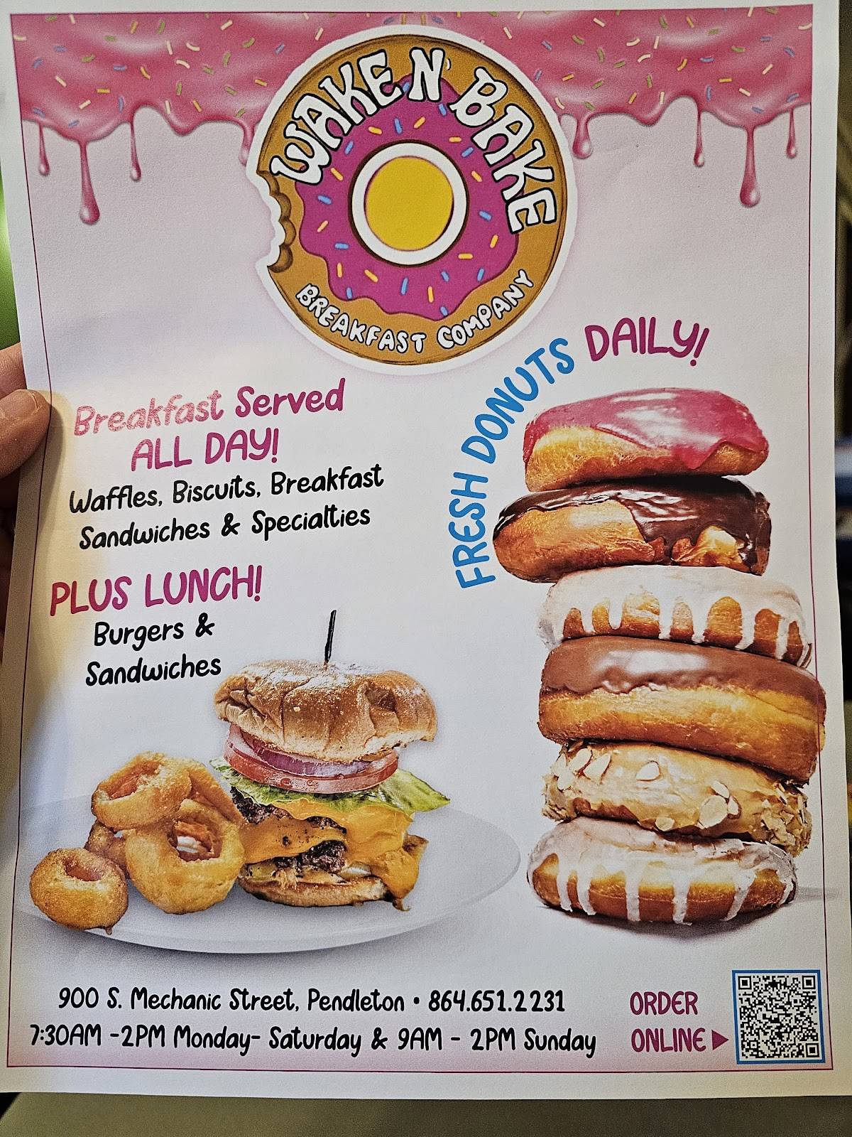Menu at Wake N Bake Bar & Grill, Anderson