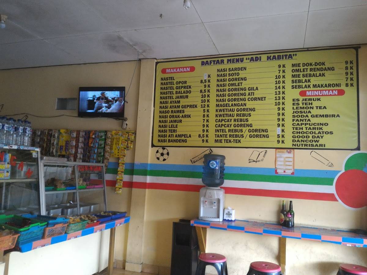 Menu at Warmindo Kabita restaurant, Sariharjo, 6CX5+RQ3
