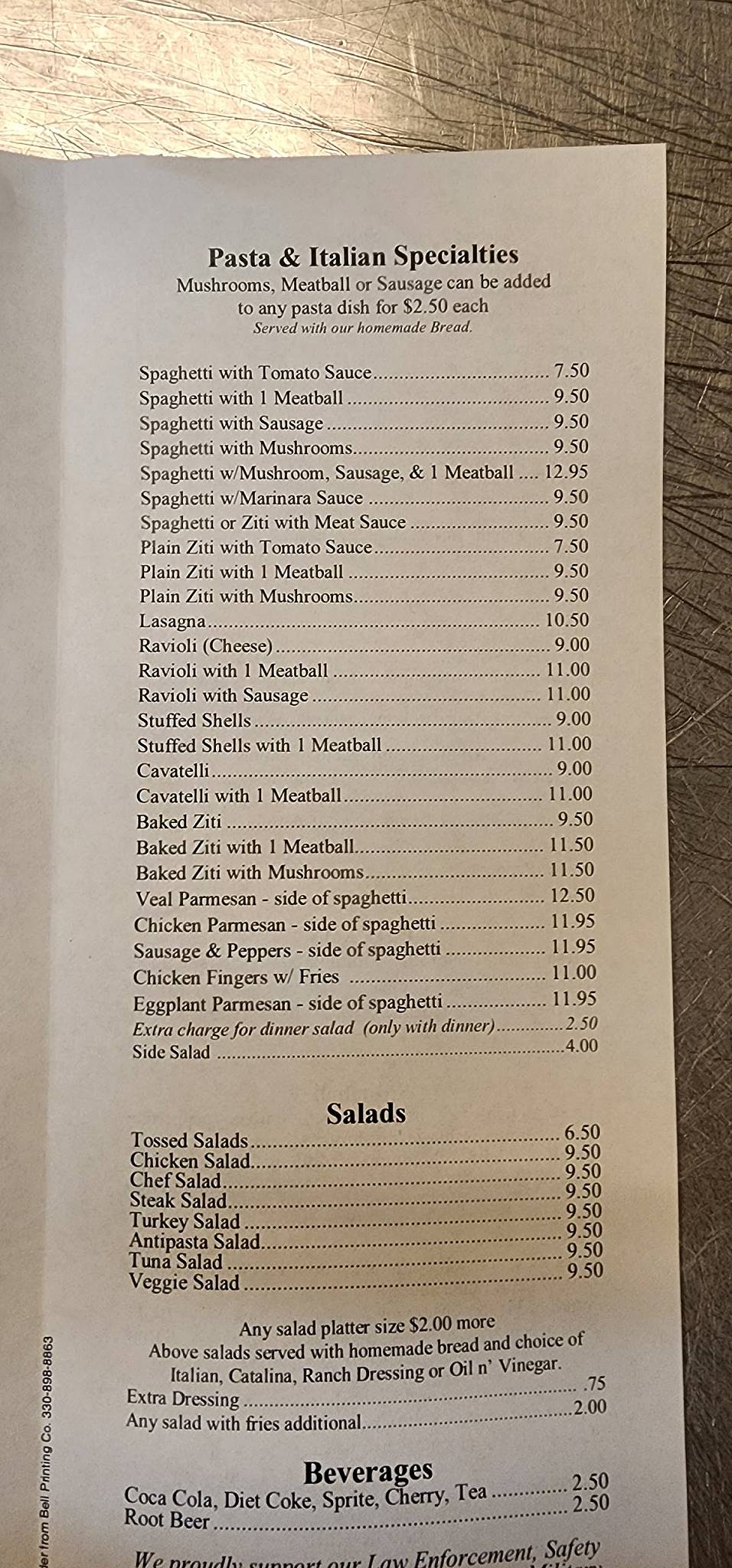 Menu at Brother's Pizza Champion Restaurant, Warren, 187 Folsom St NW