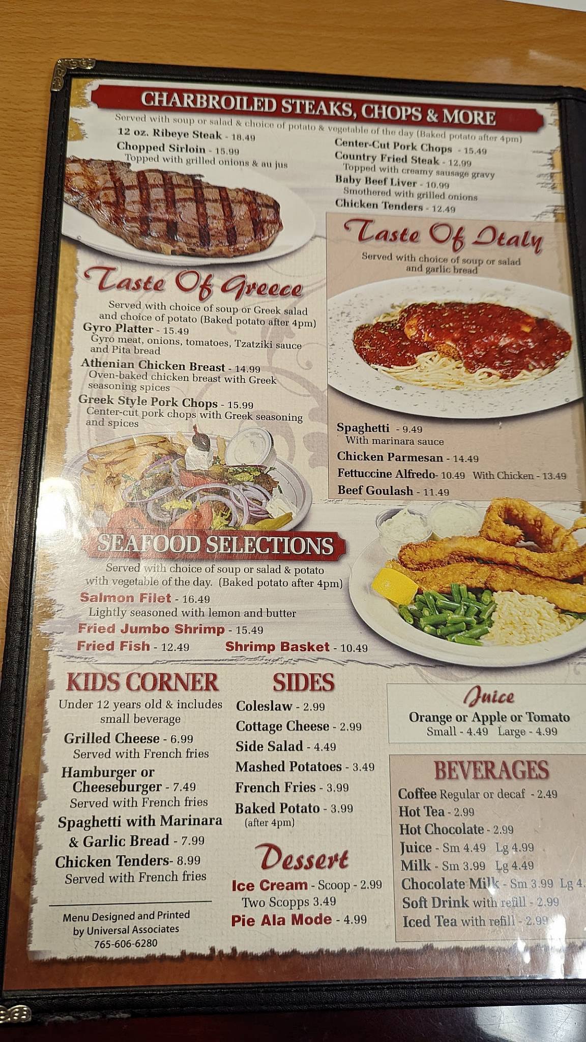 Menu at Blue Ribbon Diner restaurant, Wauseon
