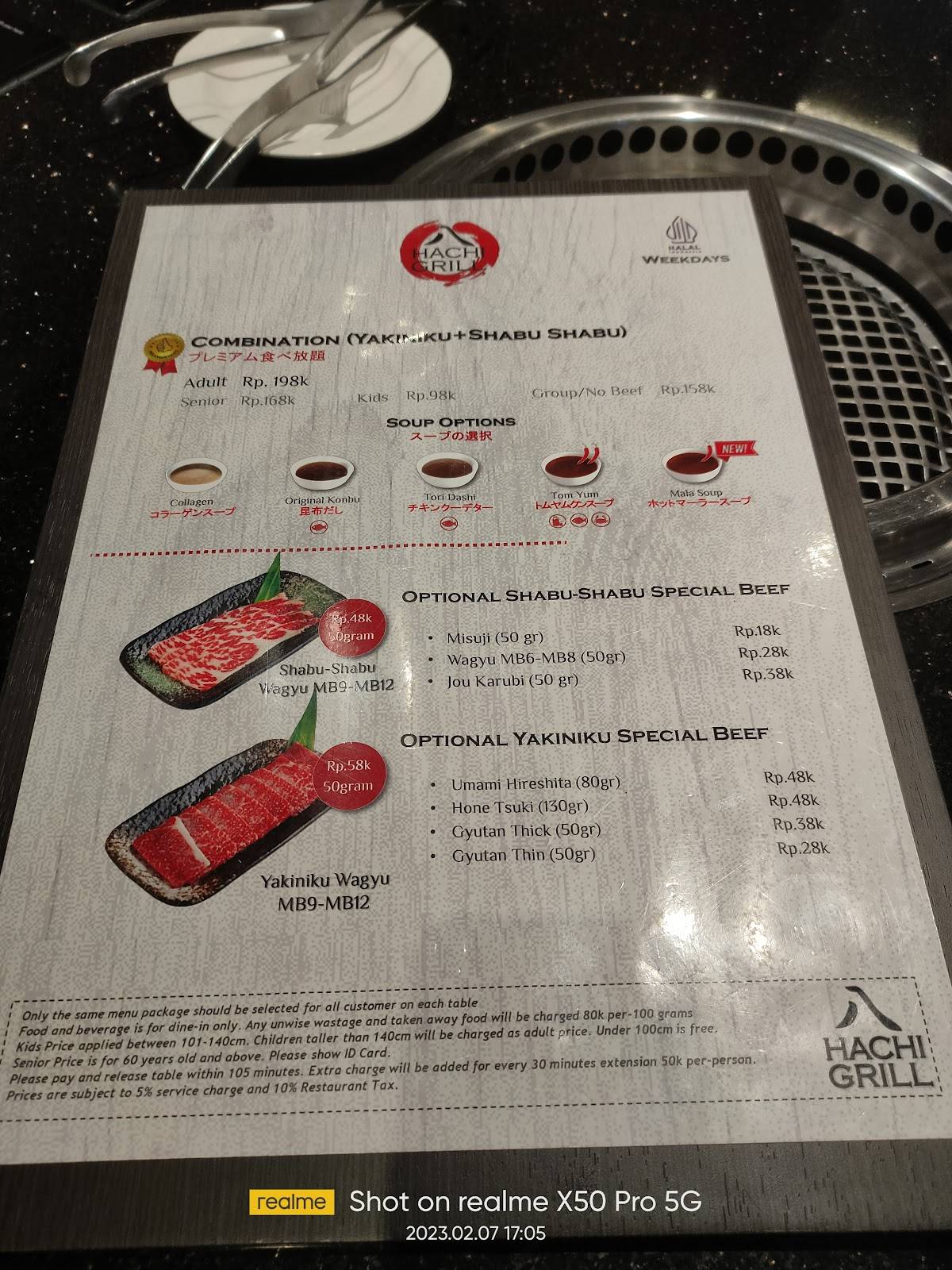 Carta del restaurante Hachi Grill Puri Indah, West Jakarta