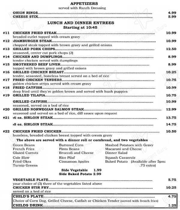 Menu at West Side Cafe, Fort Worth