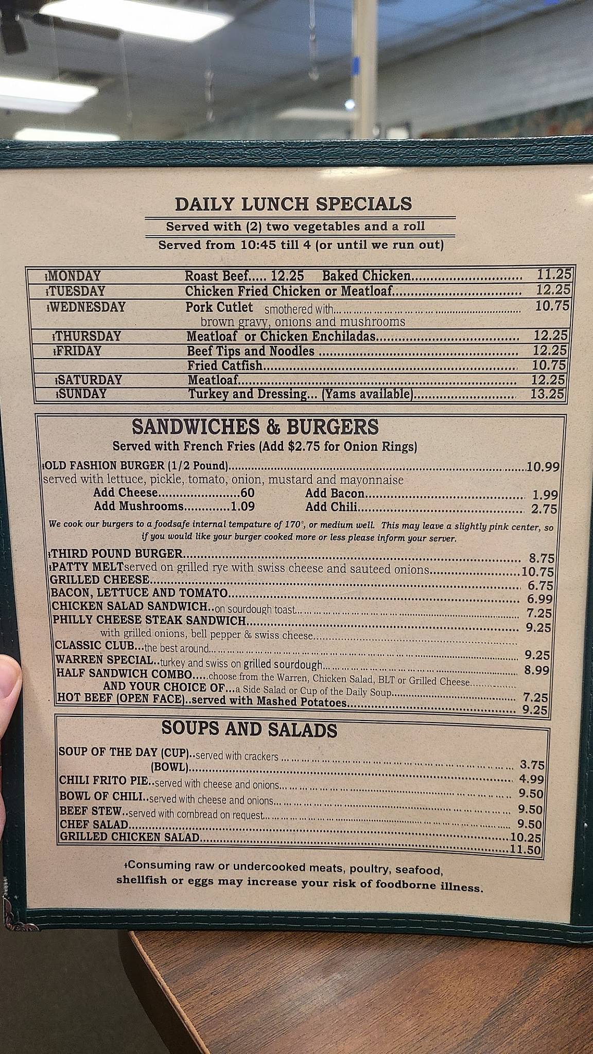 Menu at West Side Cafe, Fort Worth
