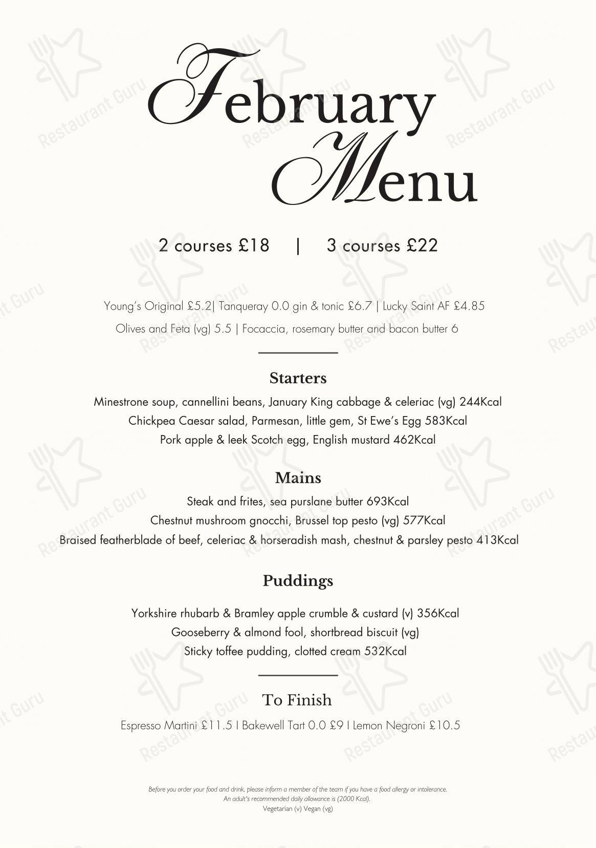 Menu at White Hart pub & bar, Sherfield on Loddon, Reading Rd