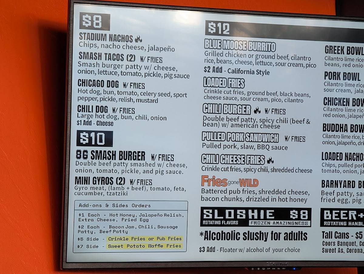 Menu at Wicked Pig Bar & Bites, Brookings
