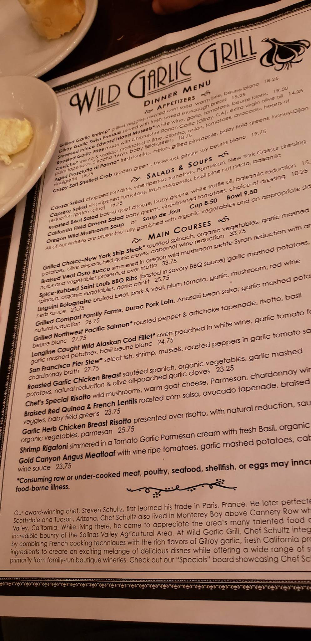 Menu at Wild Garlic Grill pub & bar, Tucson, E Skyline Dr Suite 120