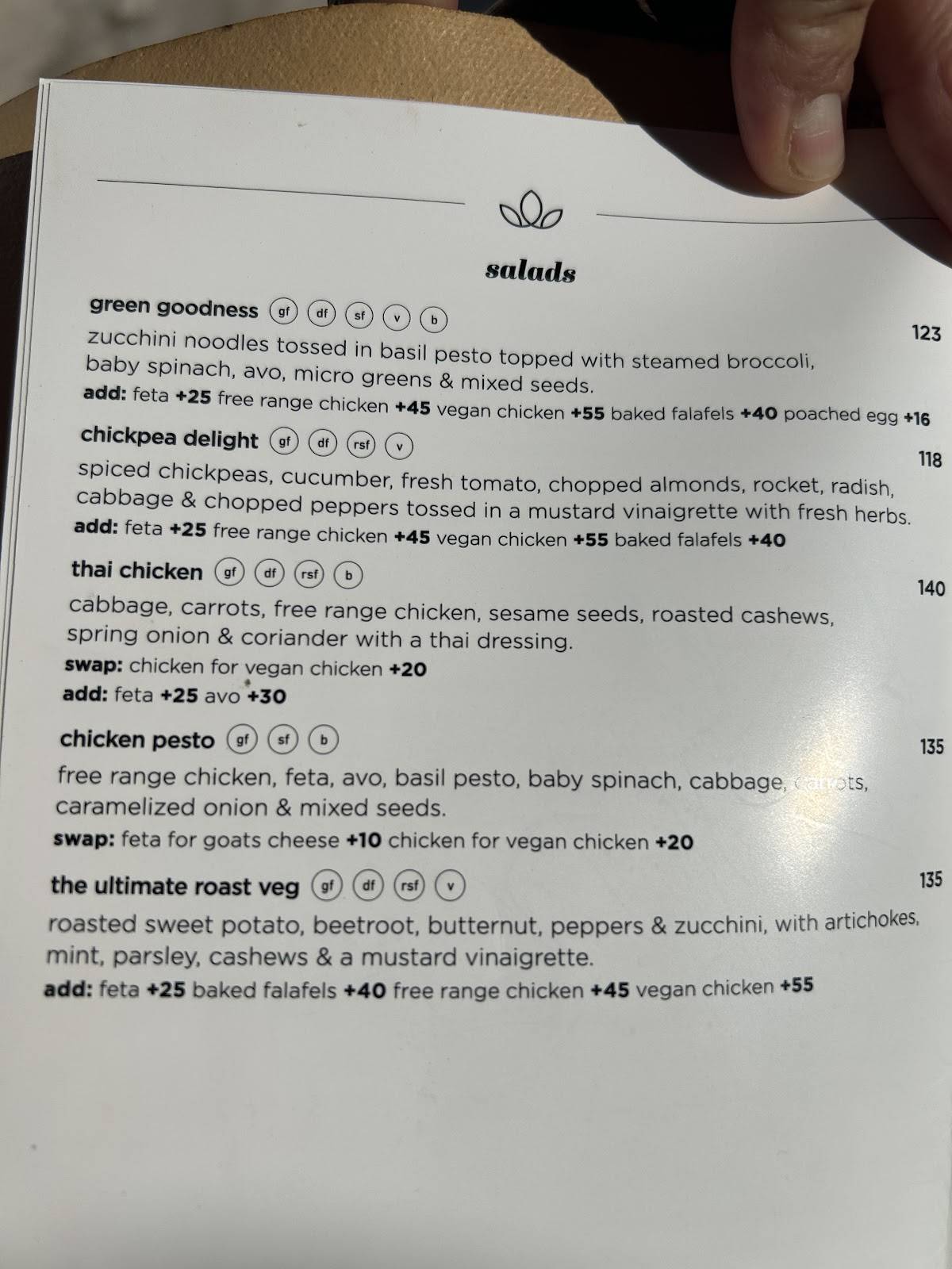 Menu at Wildsprout - Constantia restaurant, Cape Town