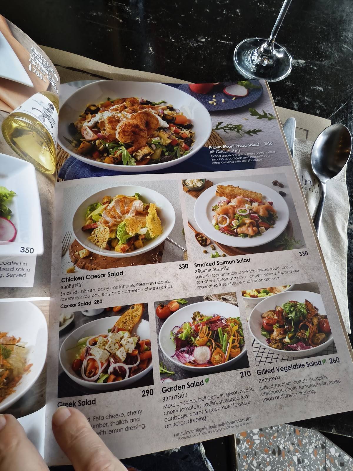 Menu at Wine Connection Alley11 restaurant, Bangkok