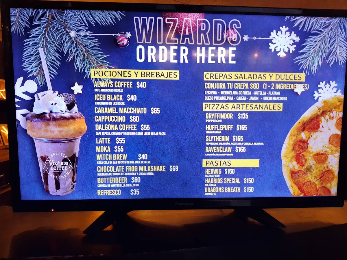 Menu at Wizards Coffee pub & bar, Saltillo