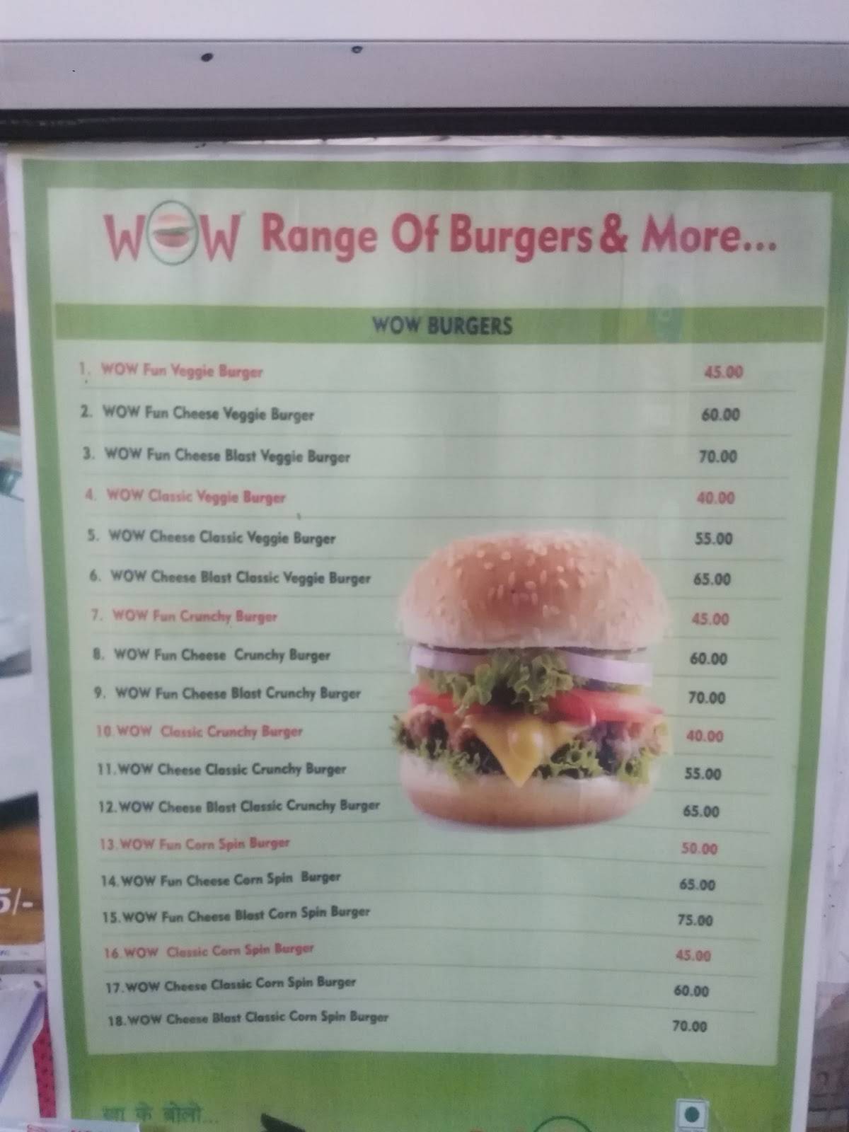 Menu at WoW - వడ పావ్, Gurugram, Shop D-245