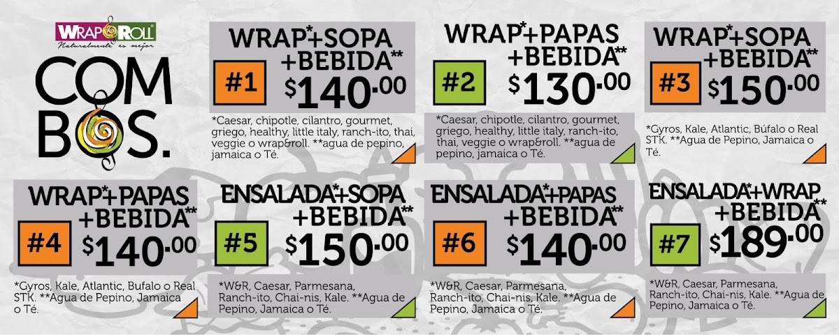Carta del restaurante Wrap & Roll, Mexicali, Calz. Justo Sierra 400-A