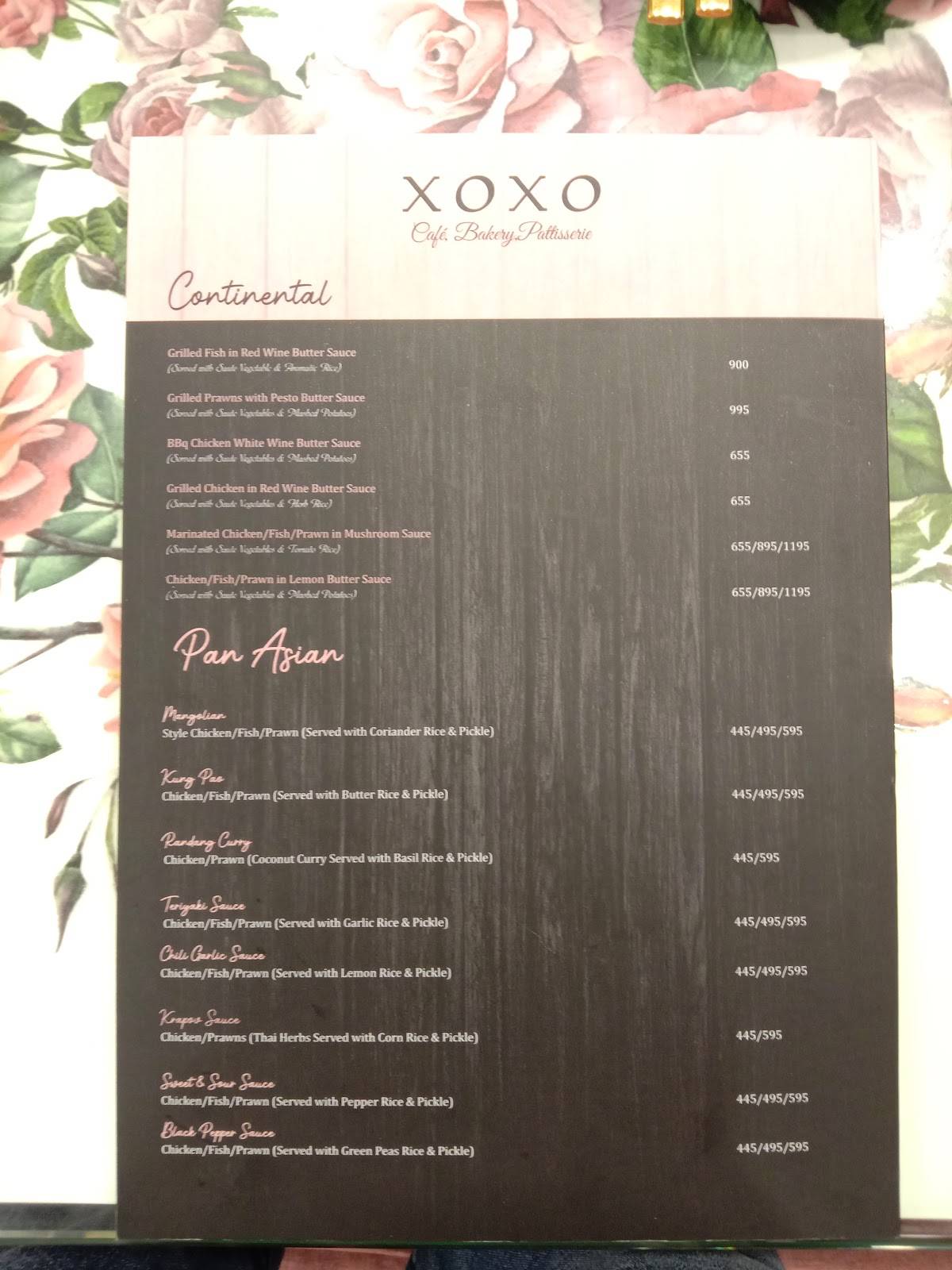 Menu at XOXO (Café, Bakery & Patisserie), Dehradun
