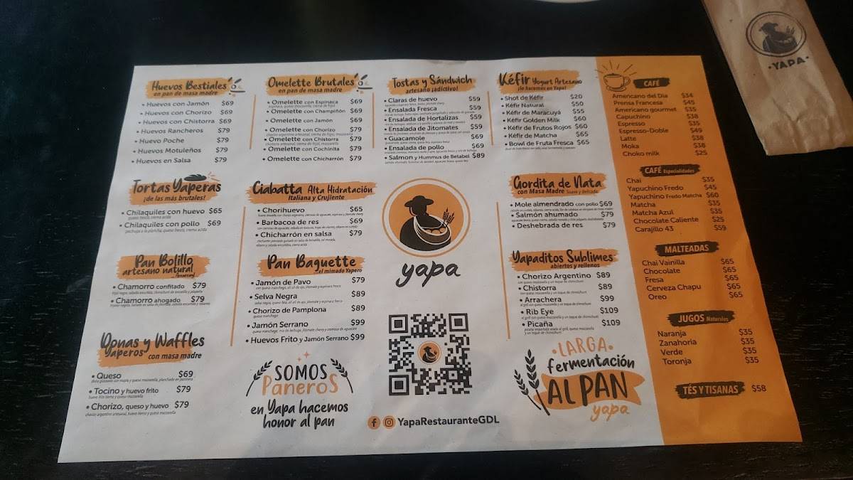 Carta del restaurante YAPA - Chapalita, Zapopan