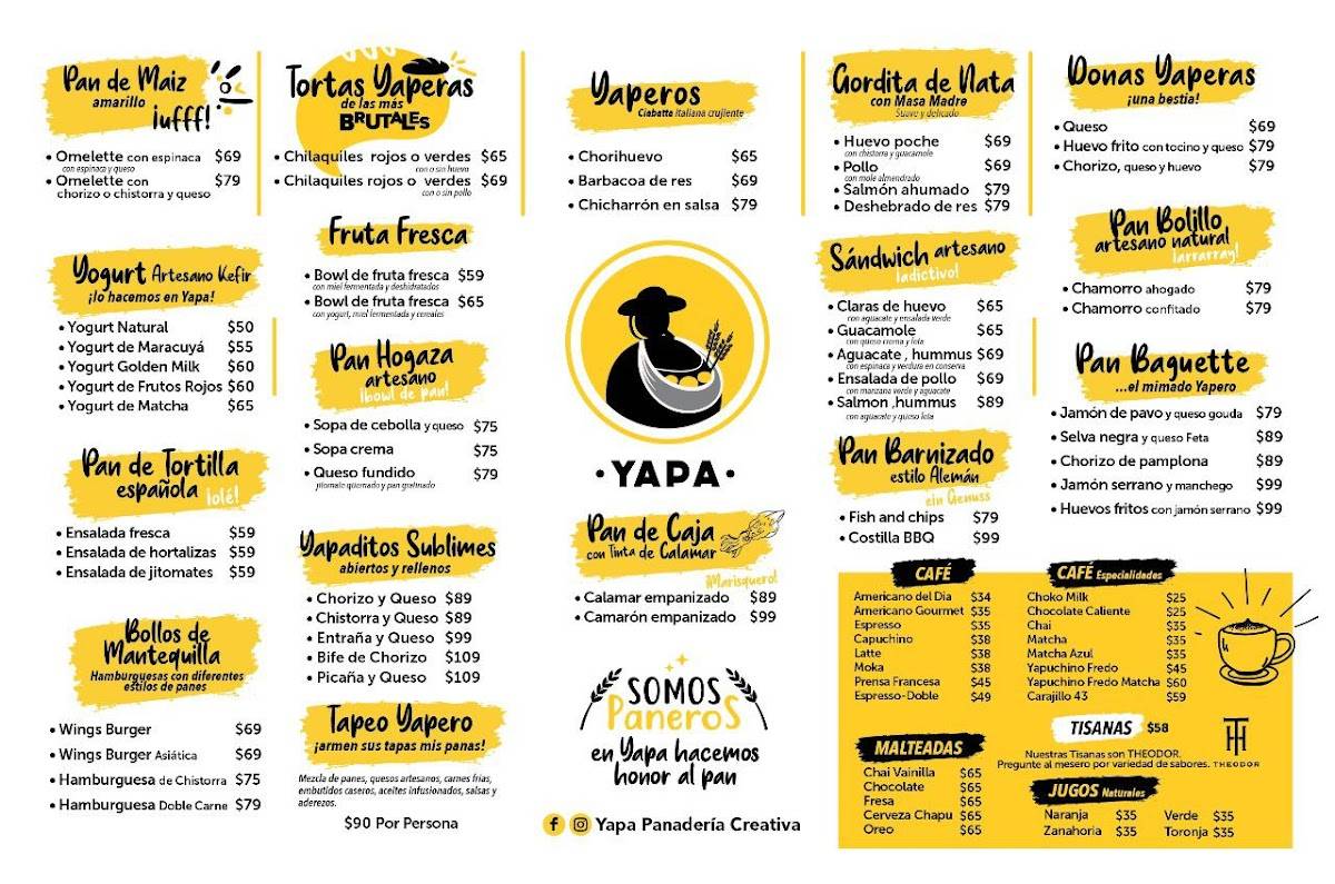 Carta del restaurante YAPA - Chapalita, Zapopan