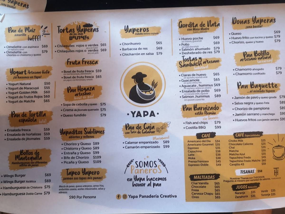Carta del restaurante YAPA - Chapalita, Zapopan