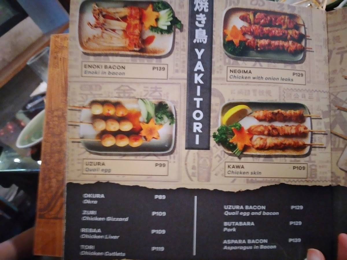 Menu at Yaku Japanese Grill restaurant, Mandaluyong, 5th Level The Podium