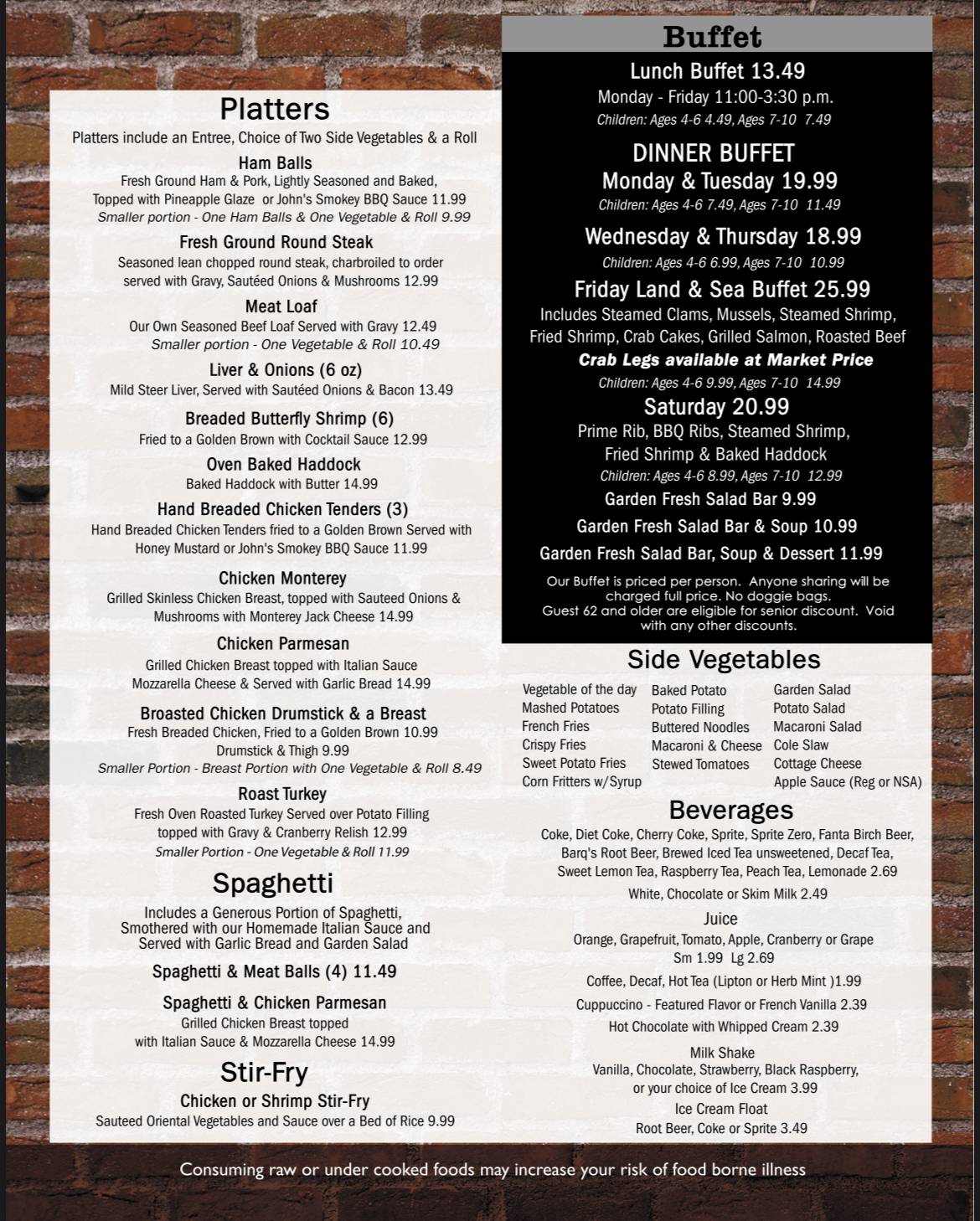 Menu at Yoder's Restaurant & Buffet, New Holland