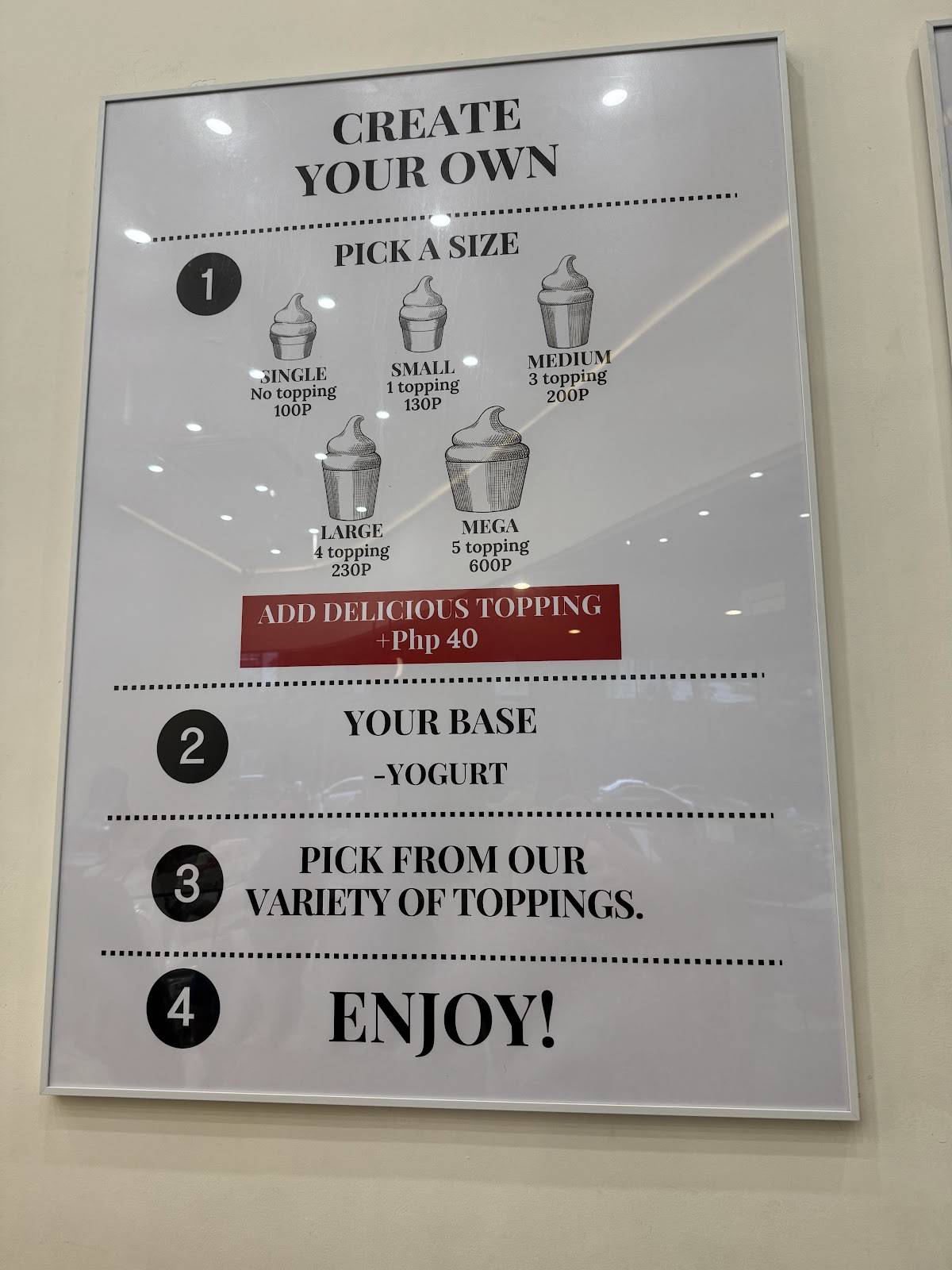 Menu at Yogurt House, Cebu City