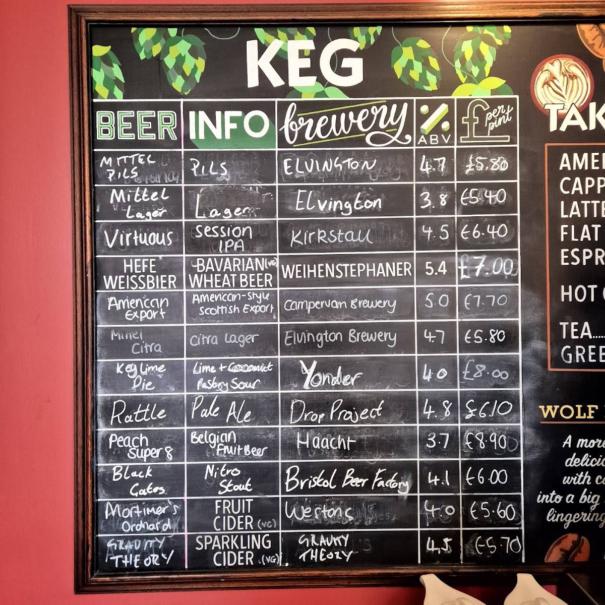 Menu at York Tap pub & bar, York, Station Rd