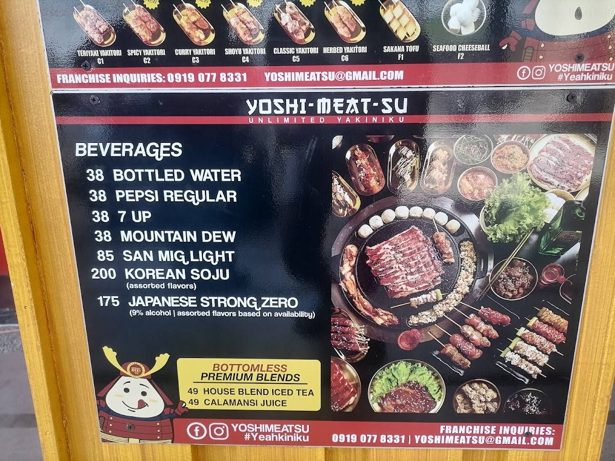 Carta del restaurante Yoshimeatsu Tarlac, Tarlac