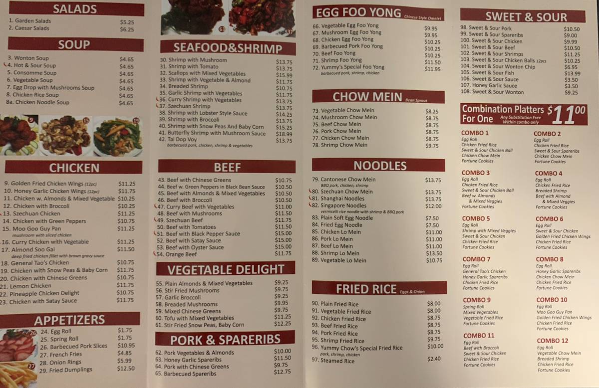 Menu at Yummy Chow Chinese Restaurant, Delhi