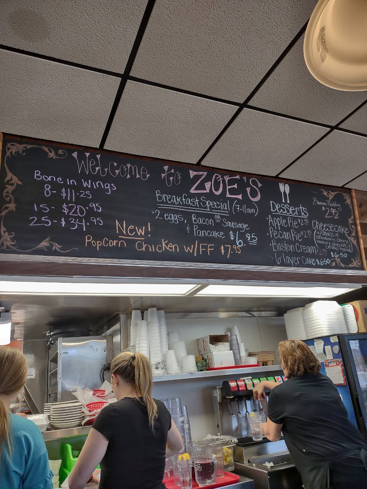 Menu at ZOE'S FAMILY RESTAURANT, Winston-Salem