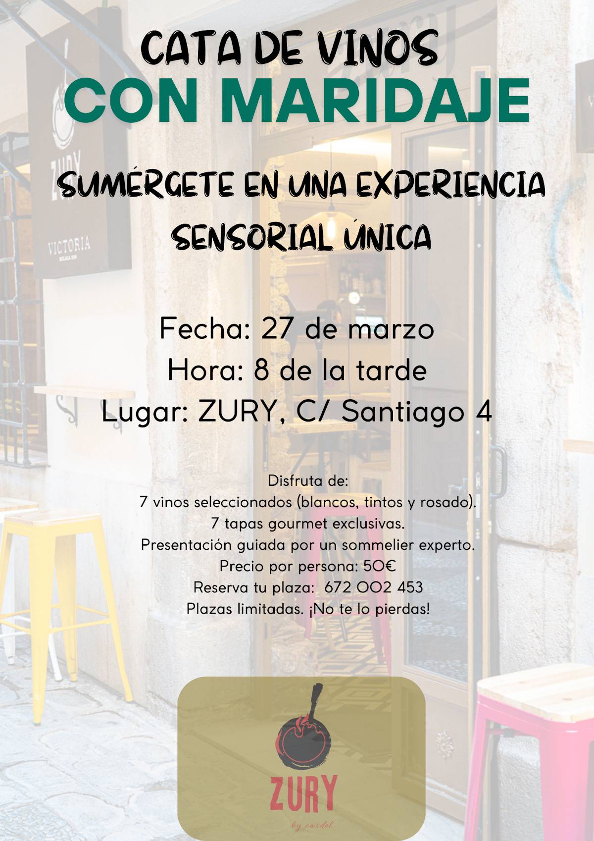 Carta del restaurante ZURY, Málaga