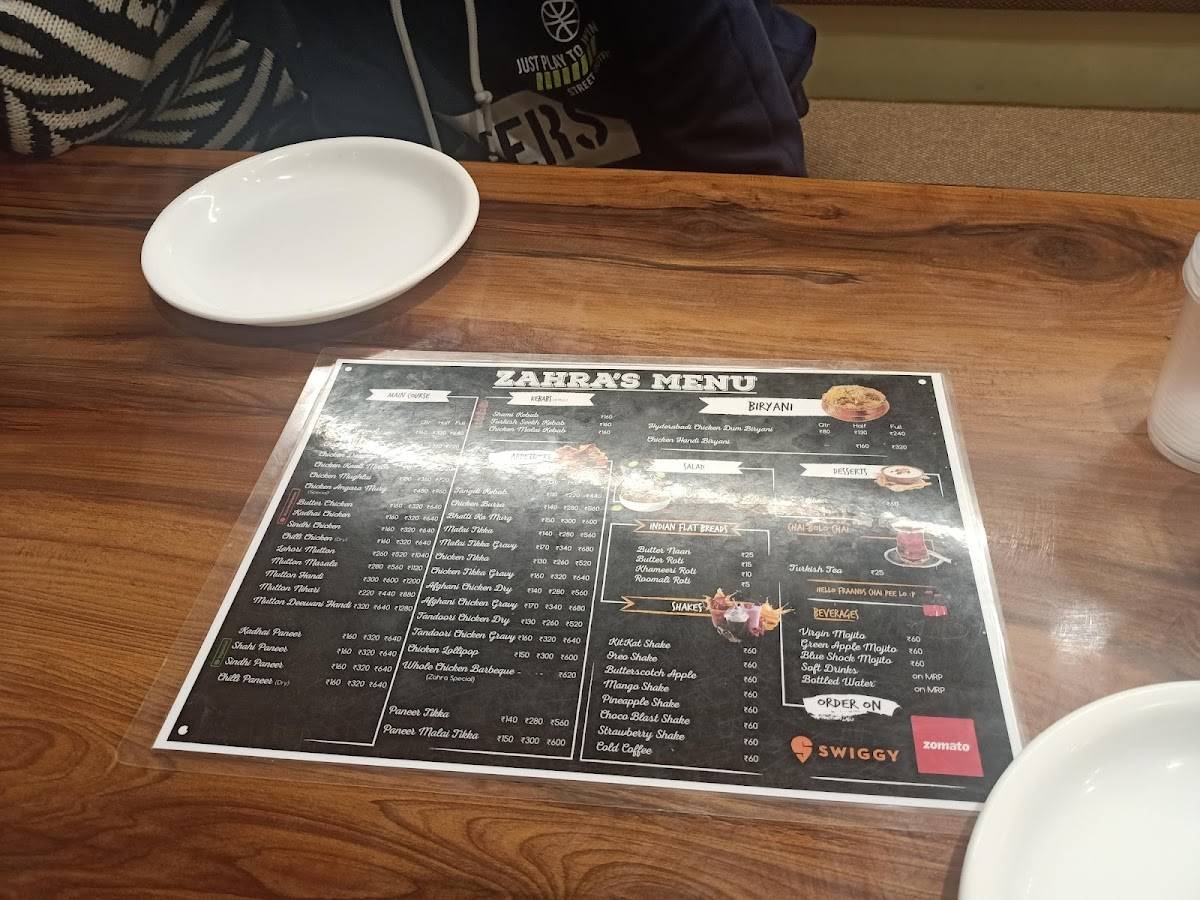 Menu at Zahra Restaurant & Café - Shaheen bagh, New Delhi