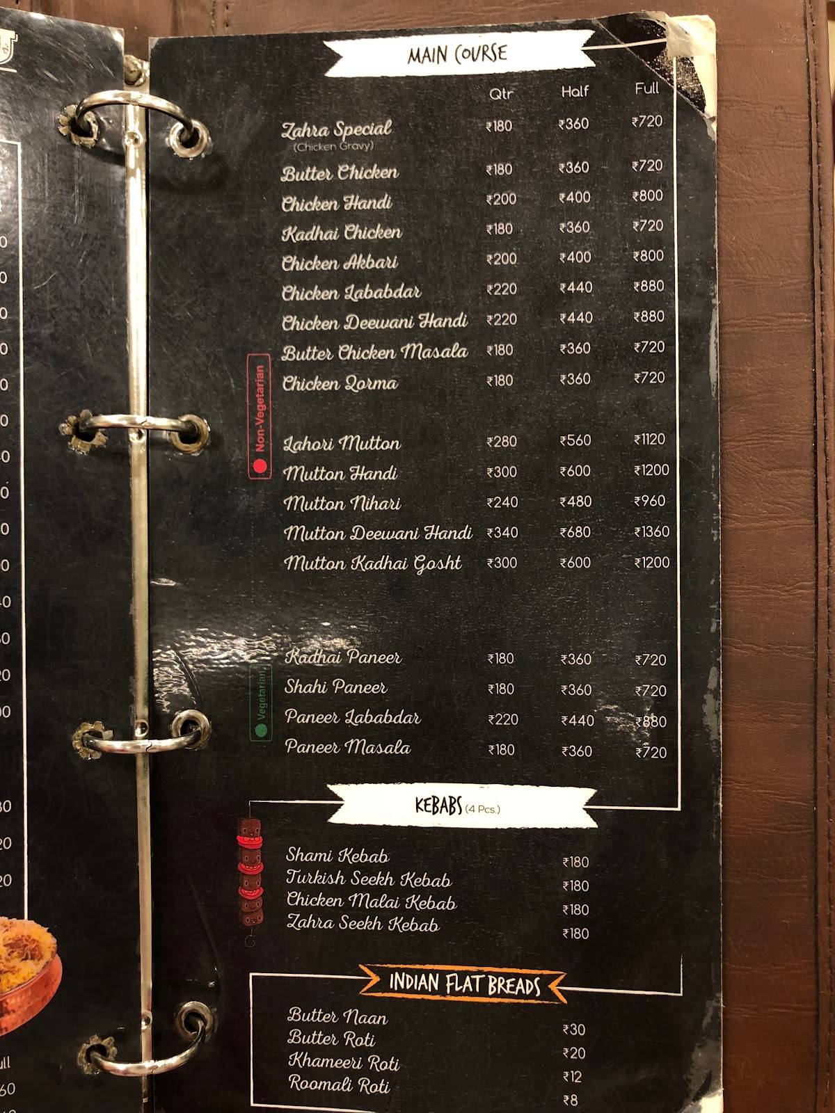 Menu at Zahra Restaurant & Café - Shaheen bagh, New Delhi