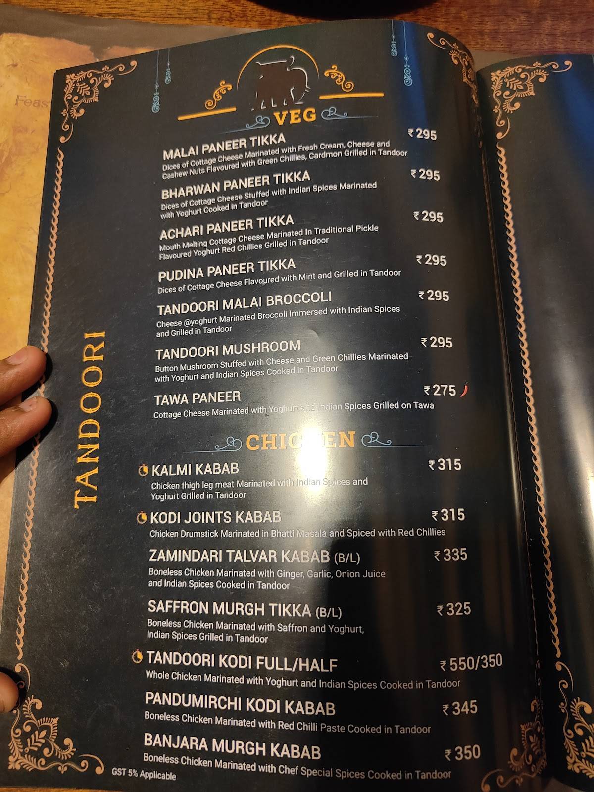 Menu at Zamindari Restaurant, Visakhapatnam